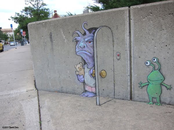 Funny Street Art by David Zinn