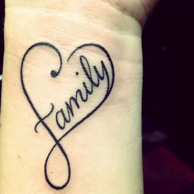 infinity family heart tattoo on wrist | EntertainmentMesh