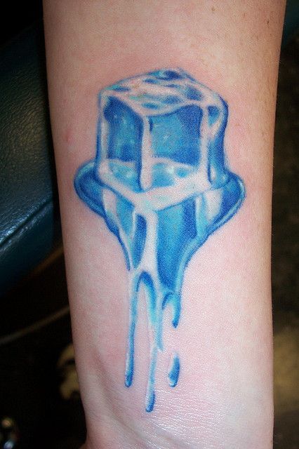 melting ice-cube tattoo on wrist – EntertainmentMesh