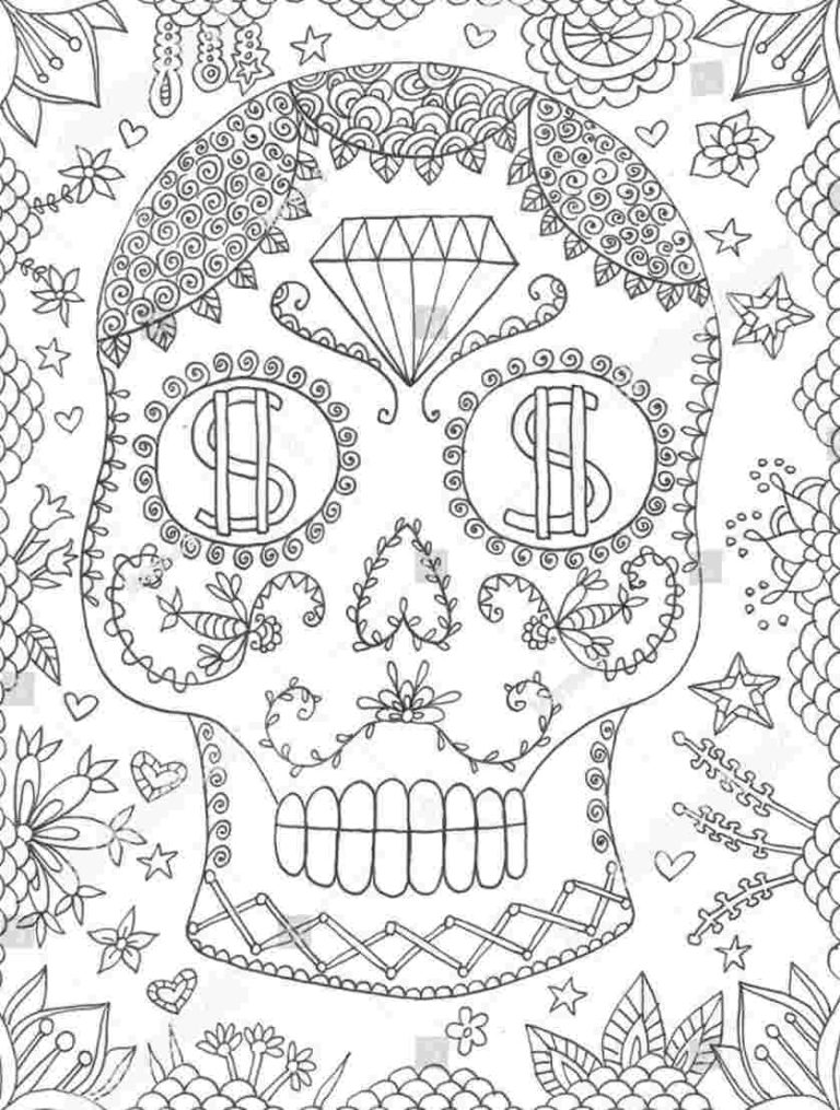 25 Free Printable Skull Coloring Pictures For Halloween – EntertainmentMesh