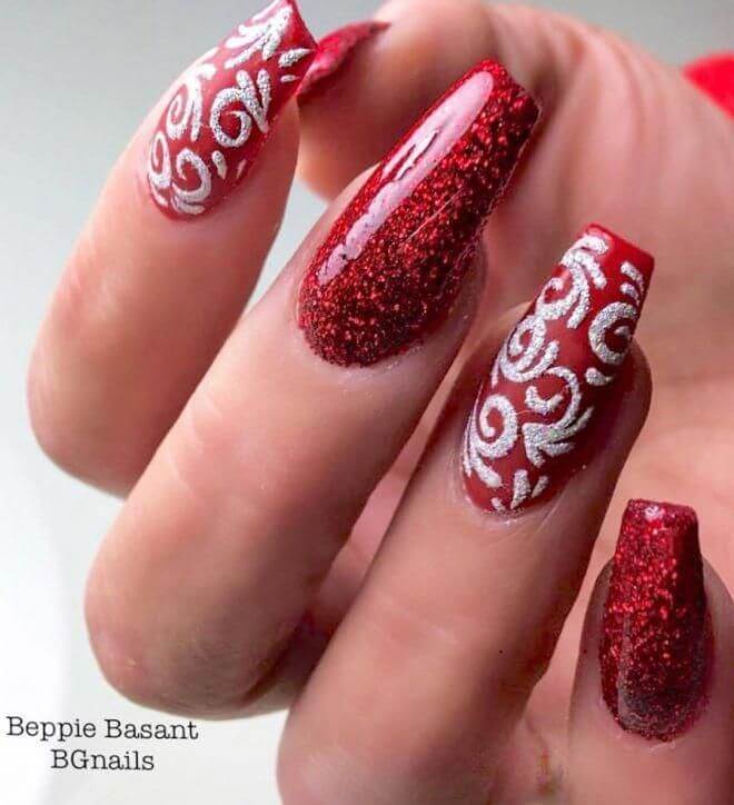 25 Beautiful Acrylic Coffin Christmas Nails Design Ideas For 2021