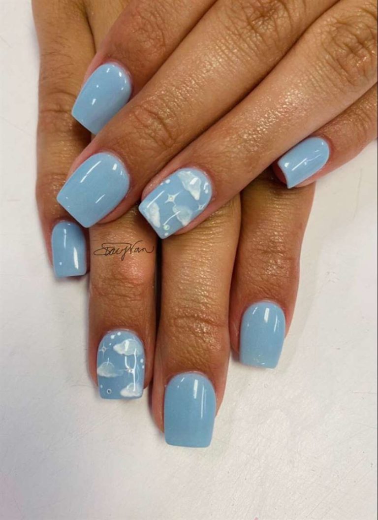 25 Lovely Baby Blue Nail Art Design Ideas For 2022 – EntertainmentMesh